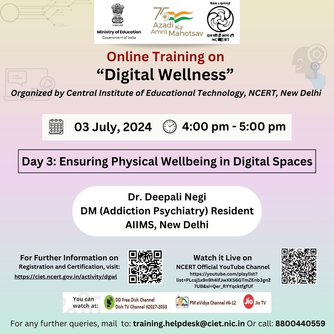 Online Training on “Digital Wellness” | Central Institute of ...