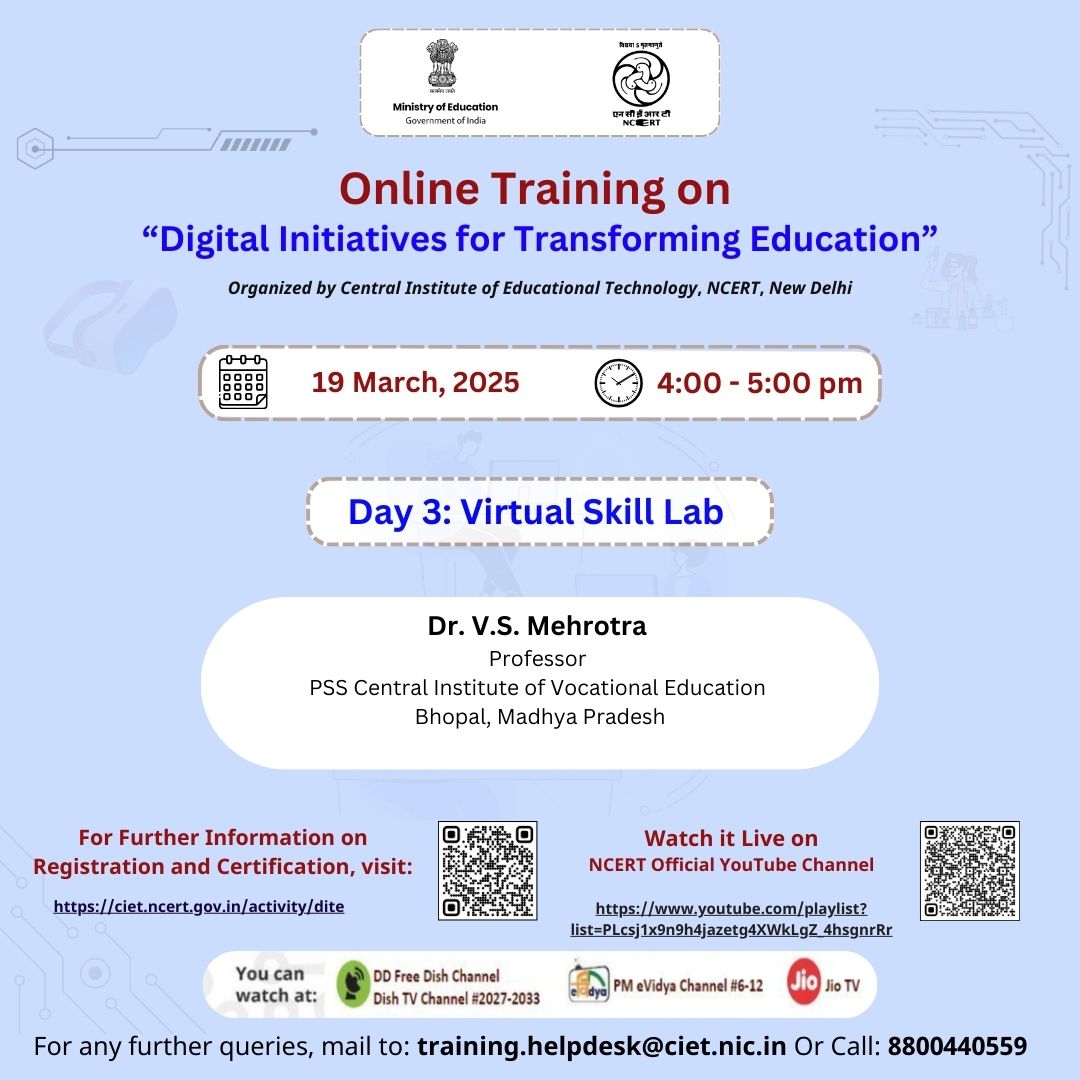 Digital Initiatives for Transforming Education | Central Institute of Educational Technology | A ...