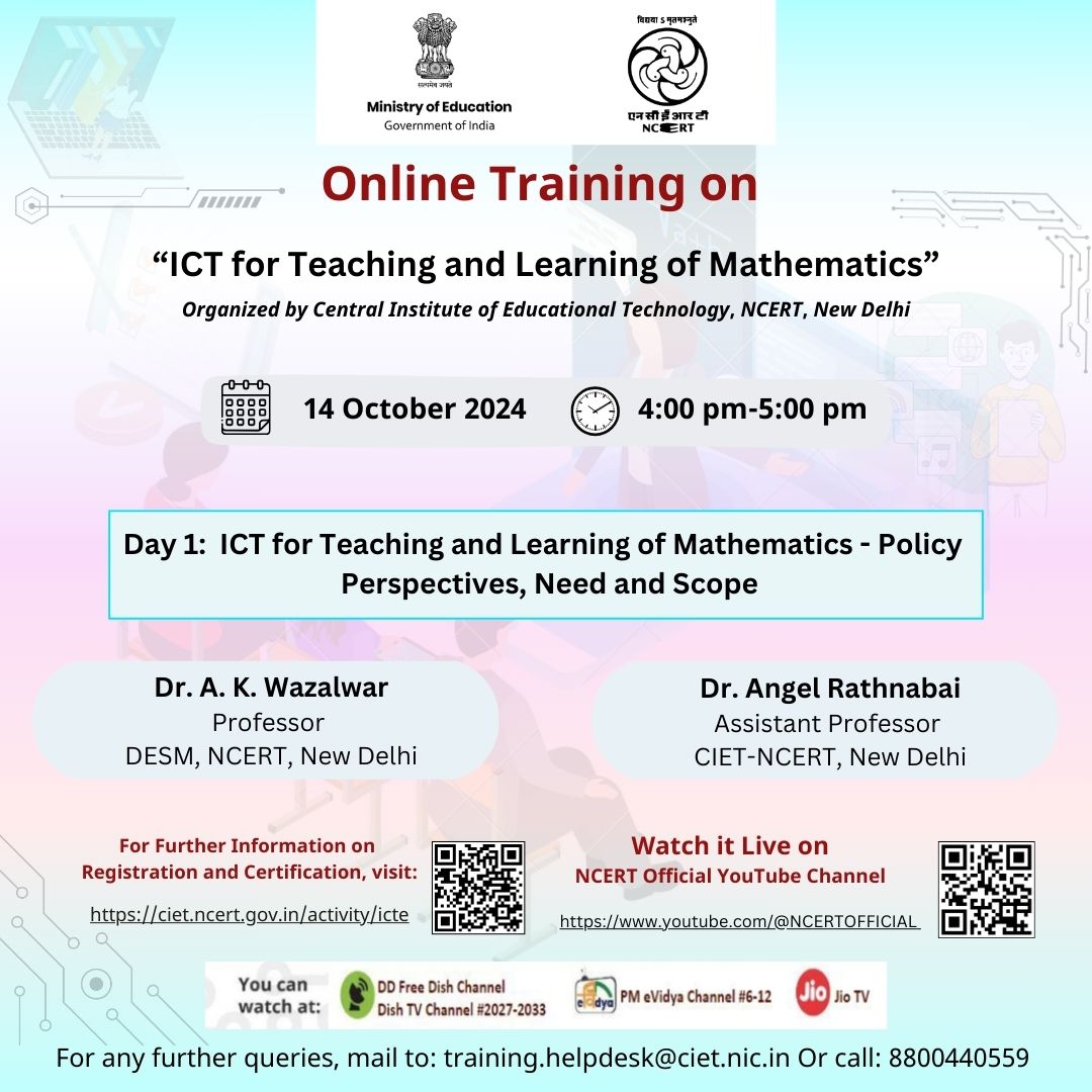 ICT for Teaching and Learning of Mathematics | Central Institute of ...