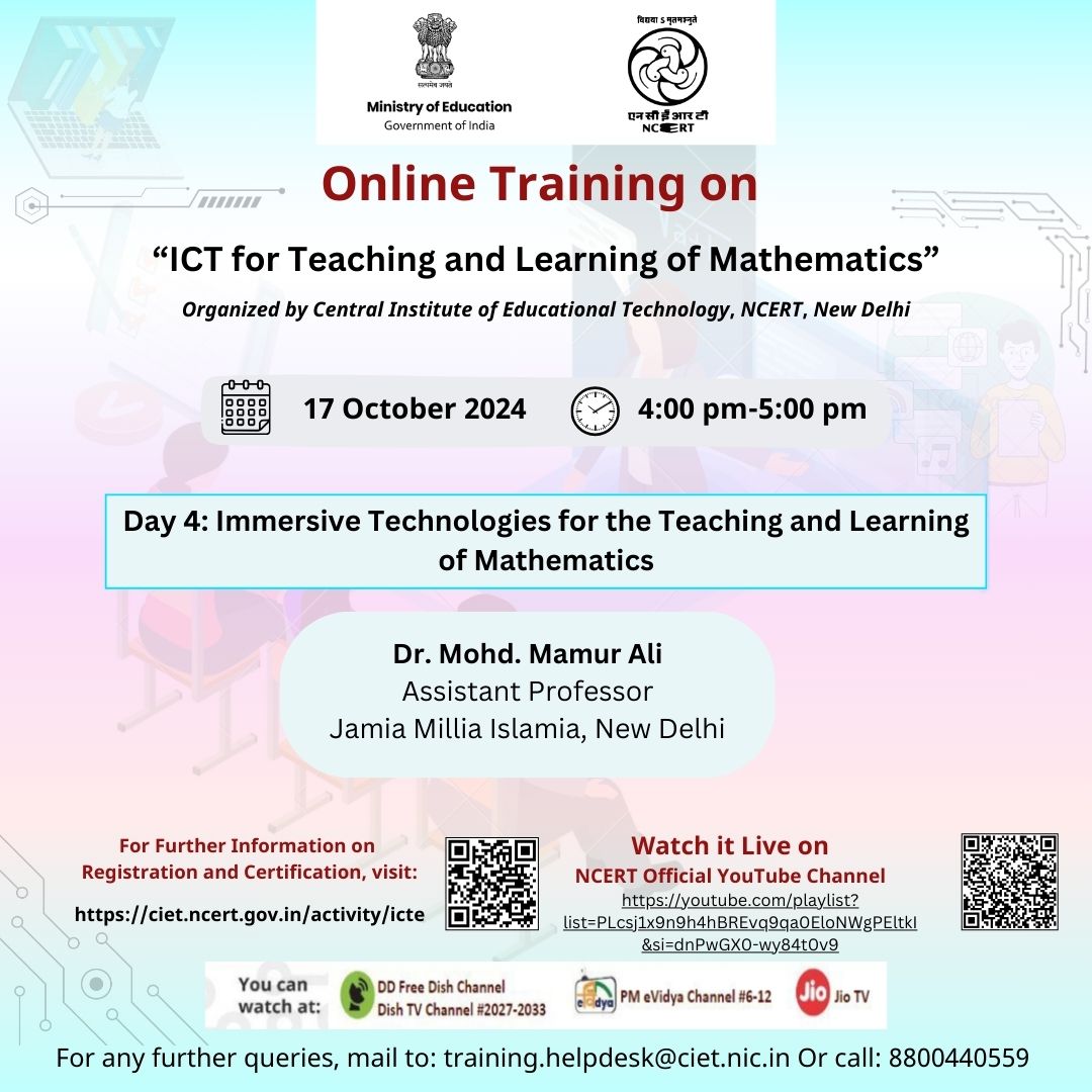 ICT for Teaching and Learning of Mathematics | Central Institute of ...