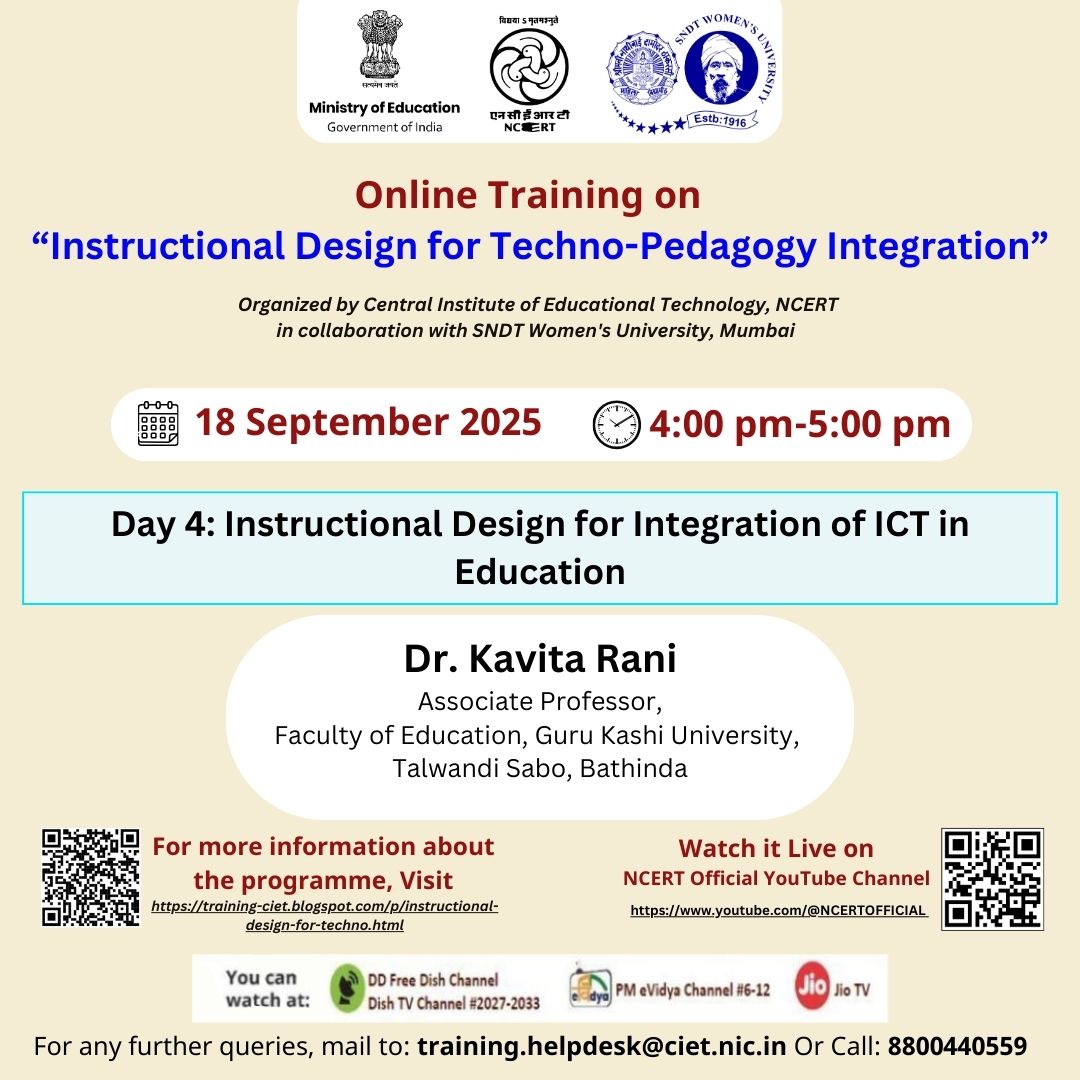 Instructional Design for Techno-Pedagogy Integration | Central Institute of Educational ...