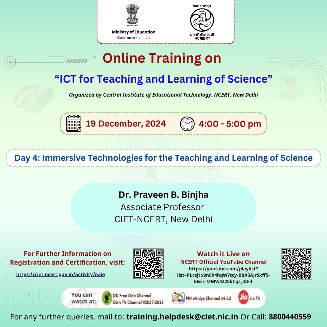 ICT for Teaching and Learning of Science | Central Institute of ...