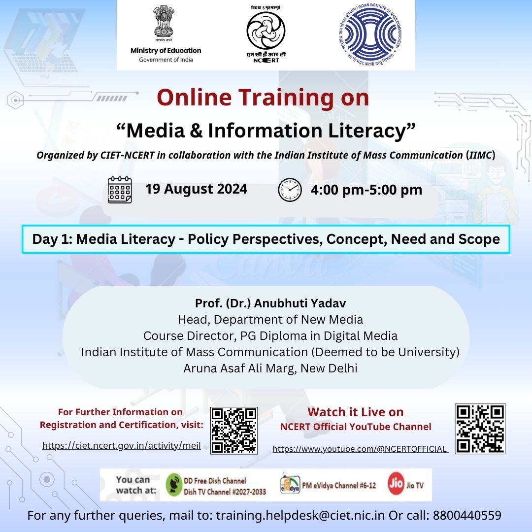 Online Training on Media & Information Literacy | Central Institute of ...