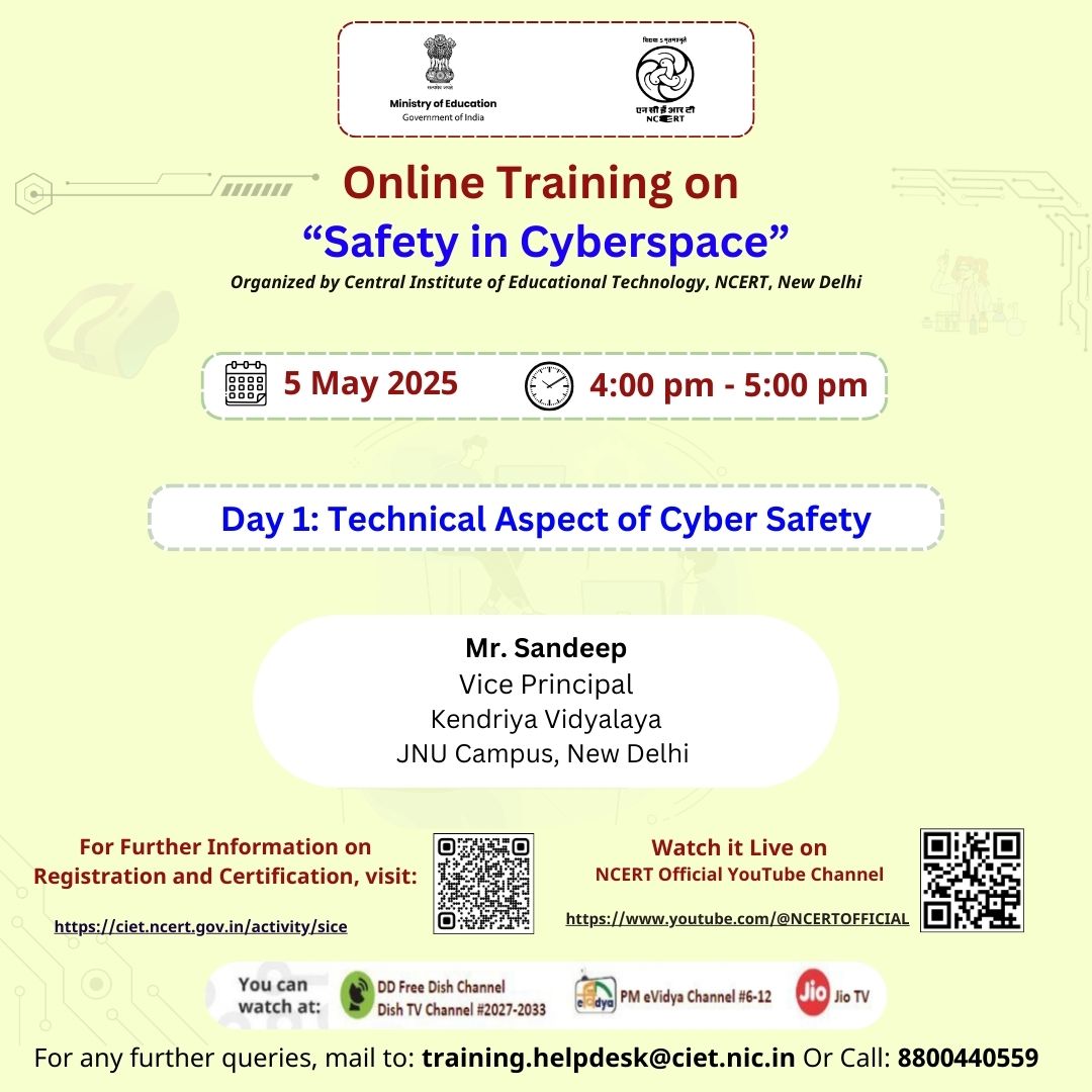 Safety in Cyberspace | Central Institute of Educational Technology | A ...
