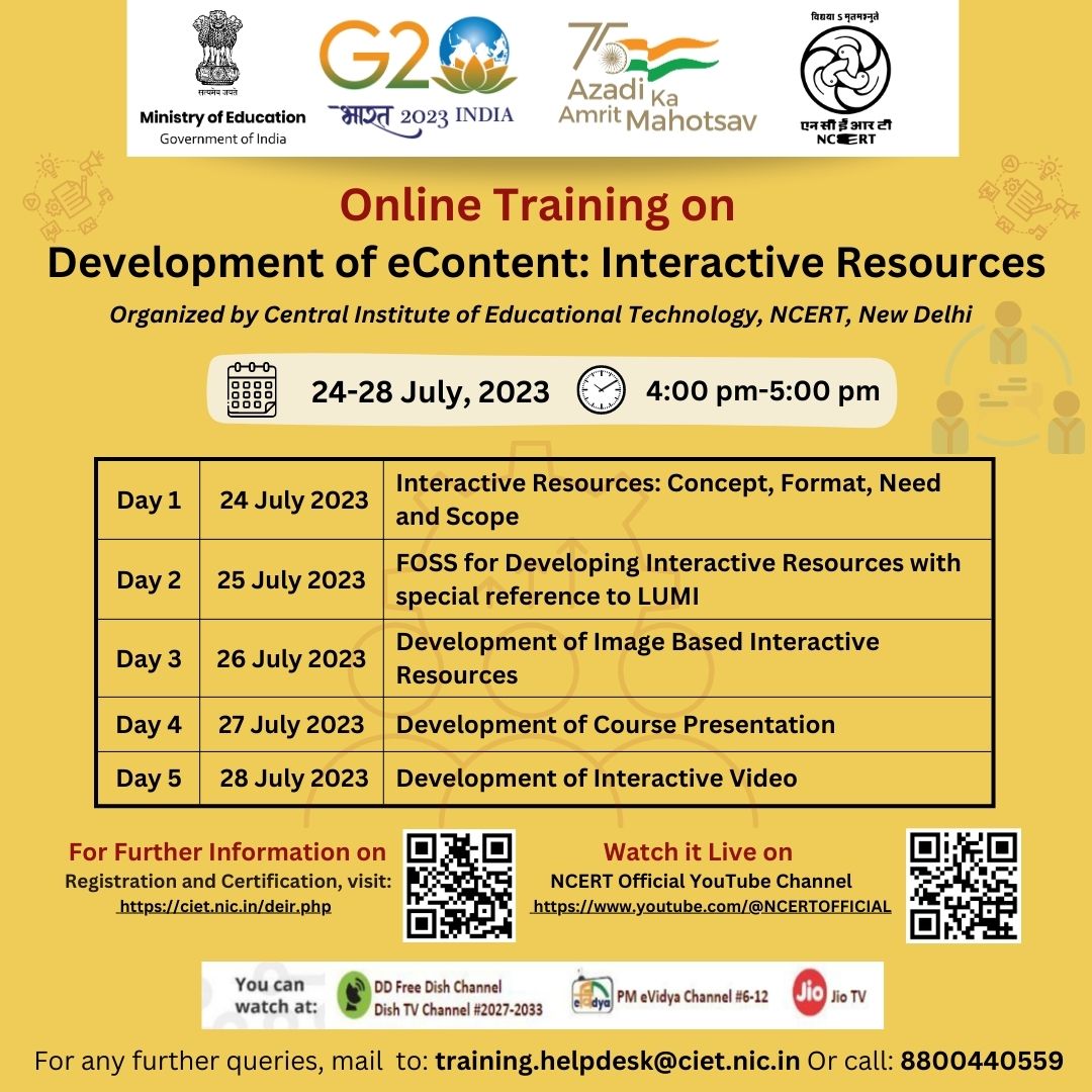 Development of eContent: Interactive Resources | Central Institute of ...