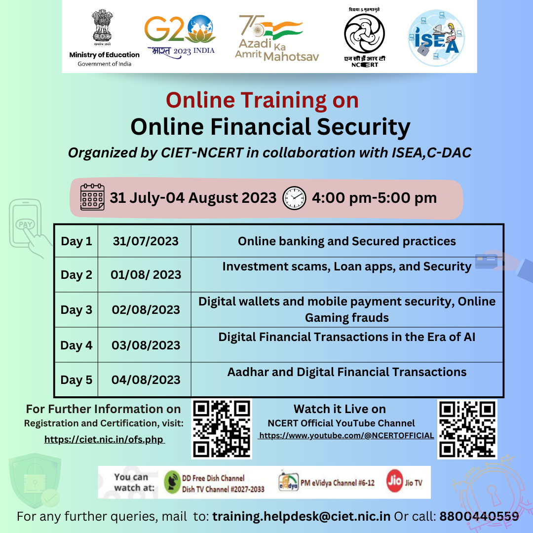Online Training on “Online Financial Security” | Central Institute of ...